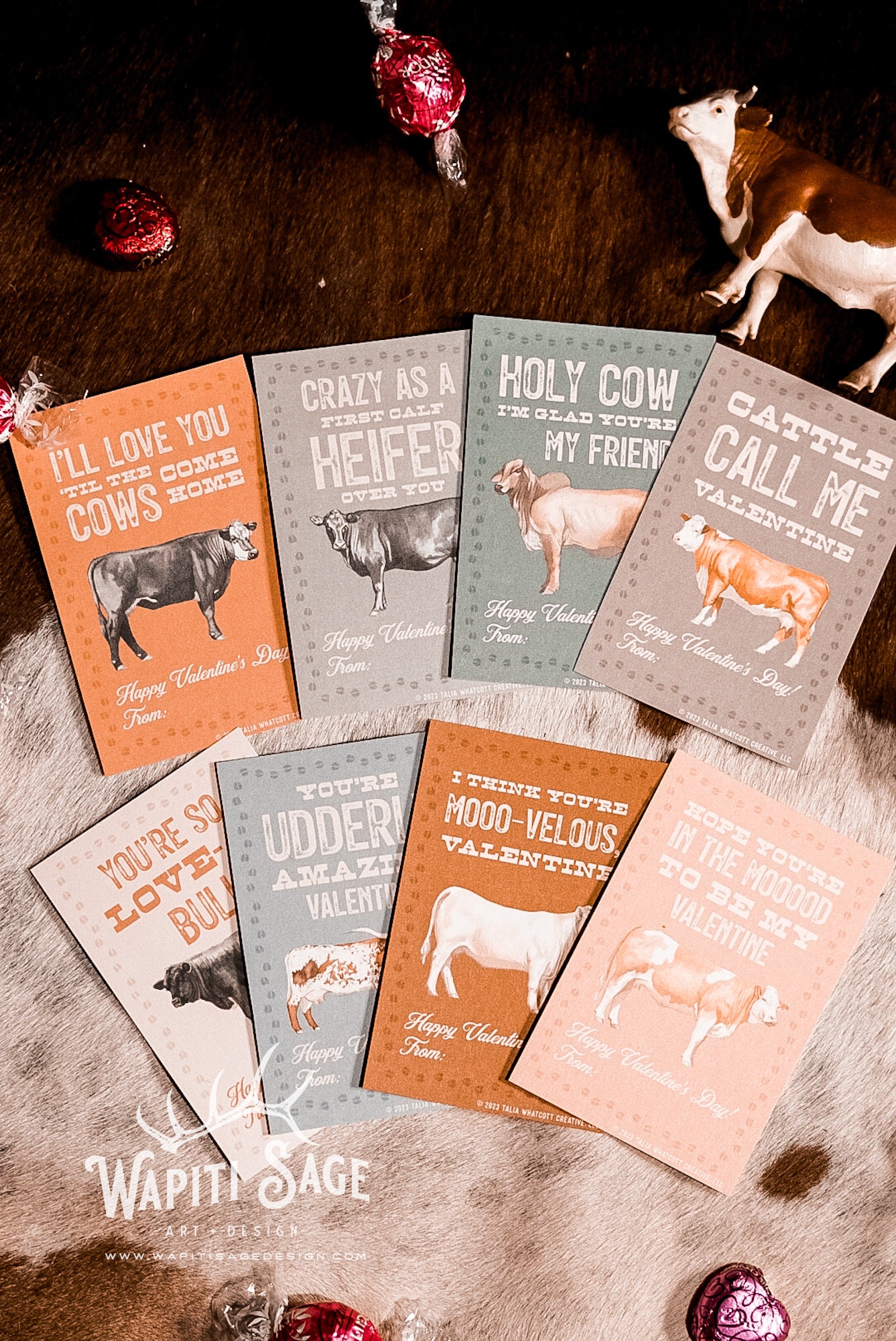 Beef Cows Cattle Valentine Cards DIY Printable Valentine Cowkid ...