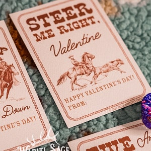 Customize Name Rodeo Western Cowboy Valentine Cards DIY Printable ...