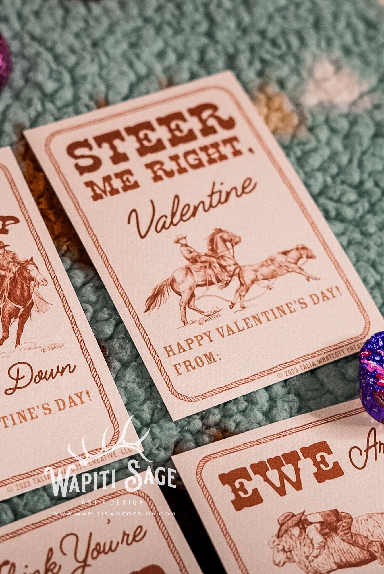 Customize Name Rodeo Western Cowboy Valentine Cards DIY Printable ...