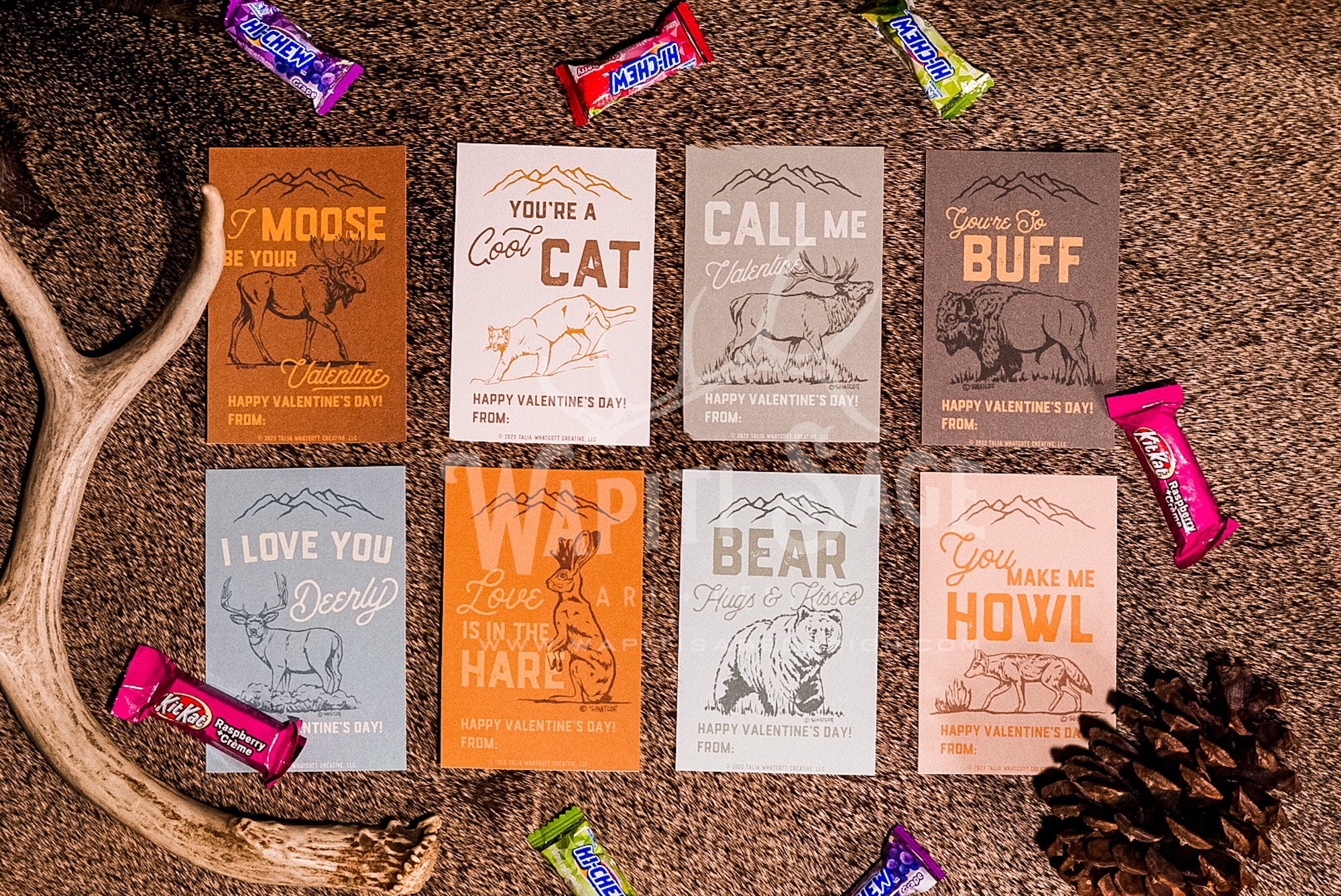 Western Wildlife Hunting Valentine Cards DIY Printable Valentine ...