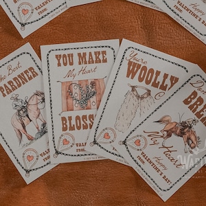 Ranchy Vintage Western Cowboy Valentine Cards DIY Printable Valentine ...