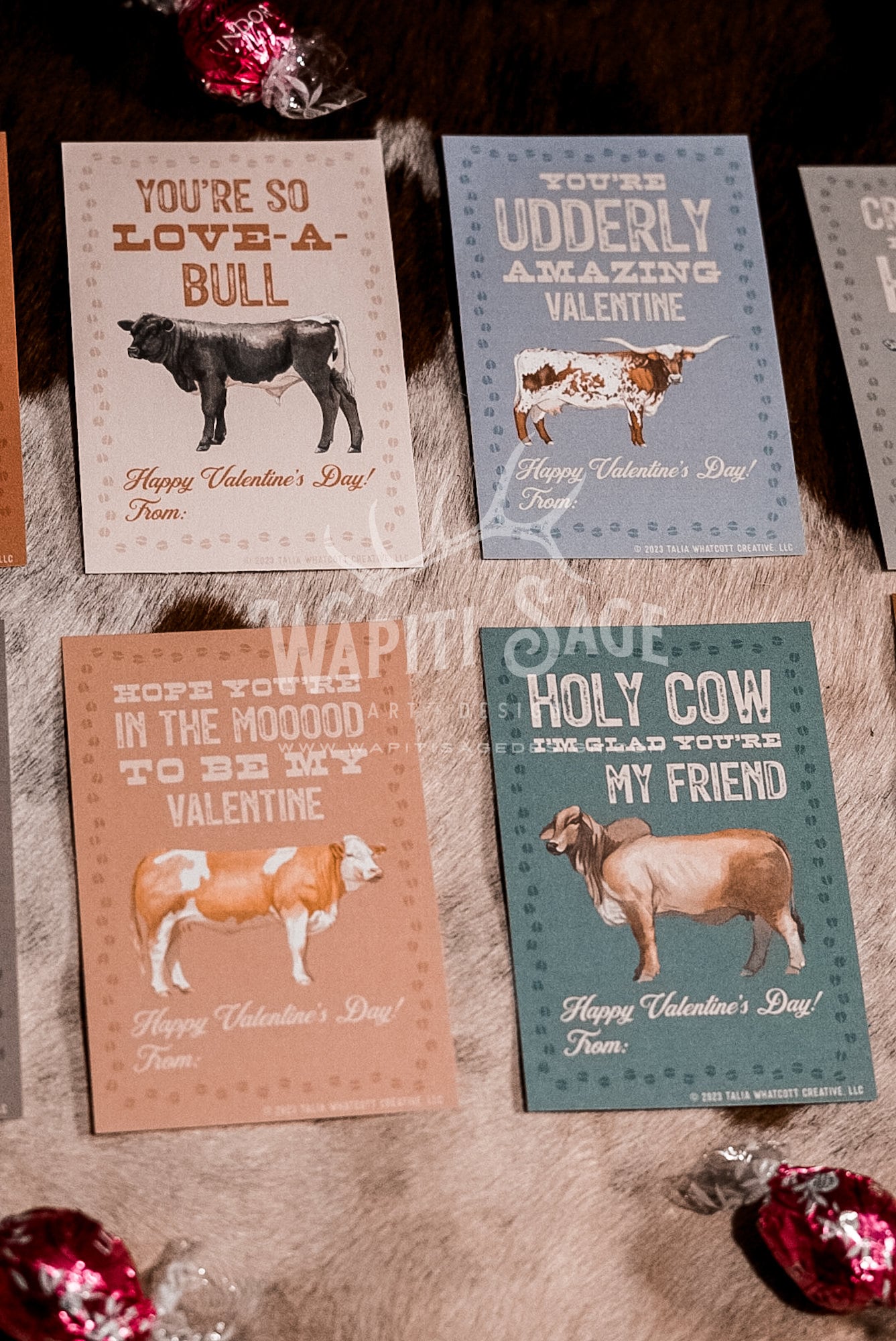 Beef Cows Cattle Valentine Cards DIY Printable Valentine Cowkid ...