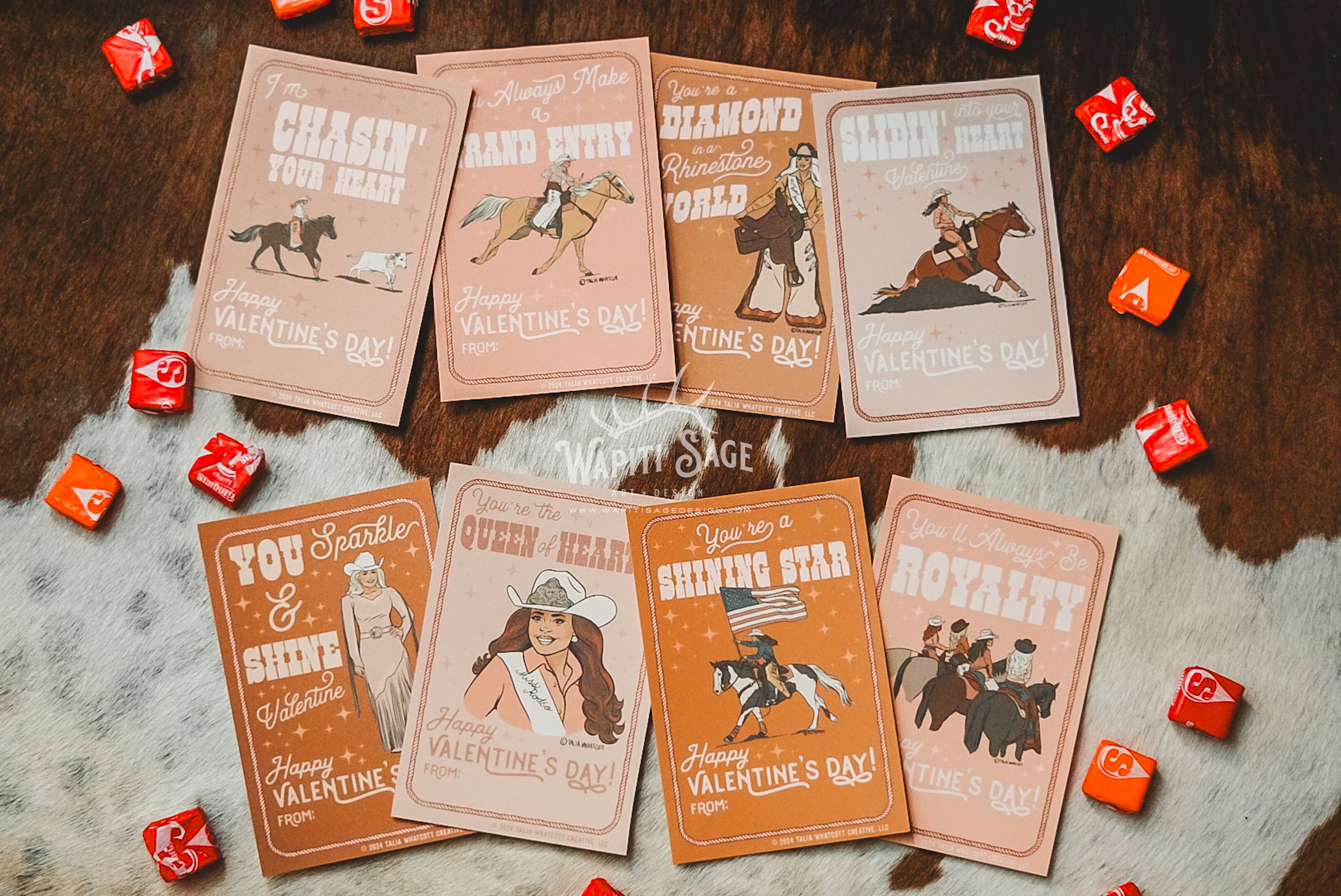 Rodeo Queen Valentine Cards Cowgirl DIY Printable Valentine Cowkid Pink ...