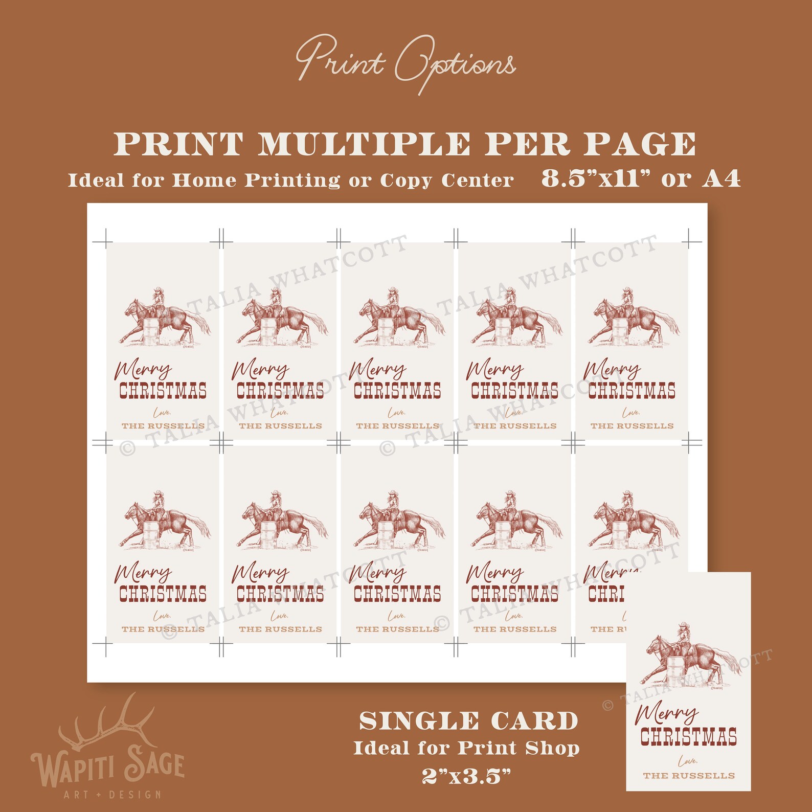 Barrel Racer Cowgirl Western Rodeo Christmas Gift Tag, Editable Holiday ...