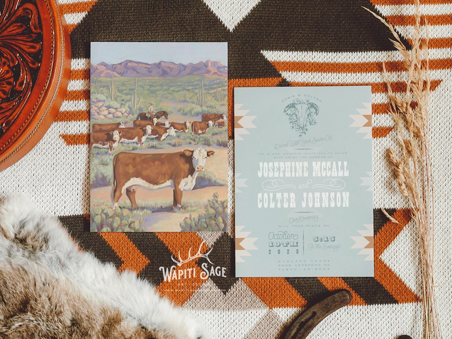Southwestern Wedding Invitation Suite Arizona Wedding Desert Invitation ...