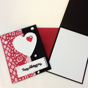 Happy Valentine's Day Red and Black Greeting Card - Etsy