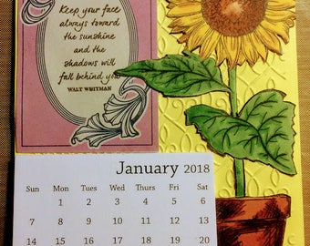 Sunflower calendar | Etsy