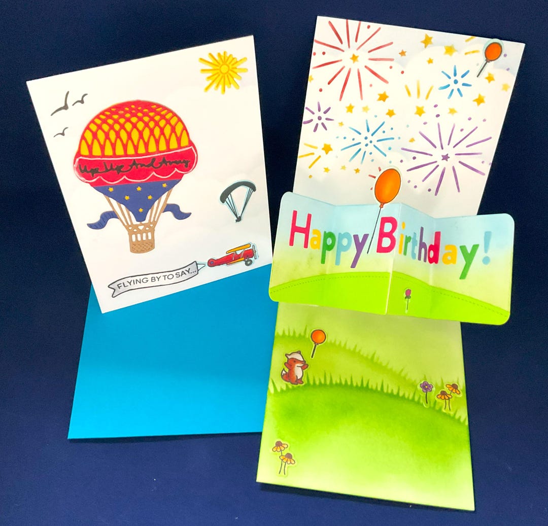 Up, up and Away Pivot Pop-up Birthday - Etsy