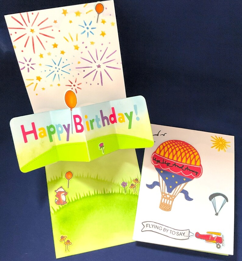 Up, up and Away Pivot Pop-up Birthday - Etsy