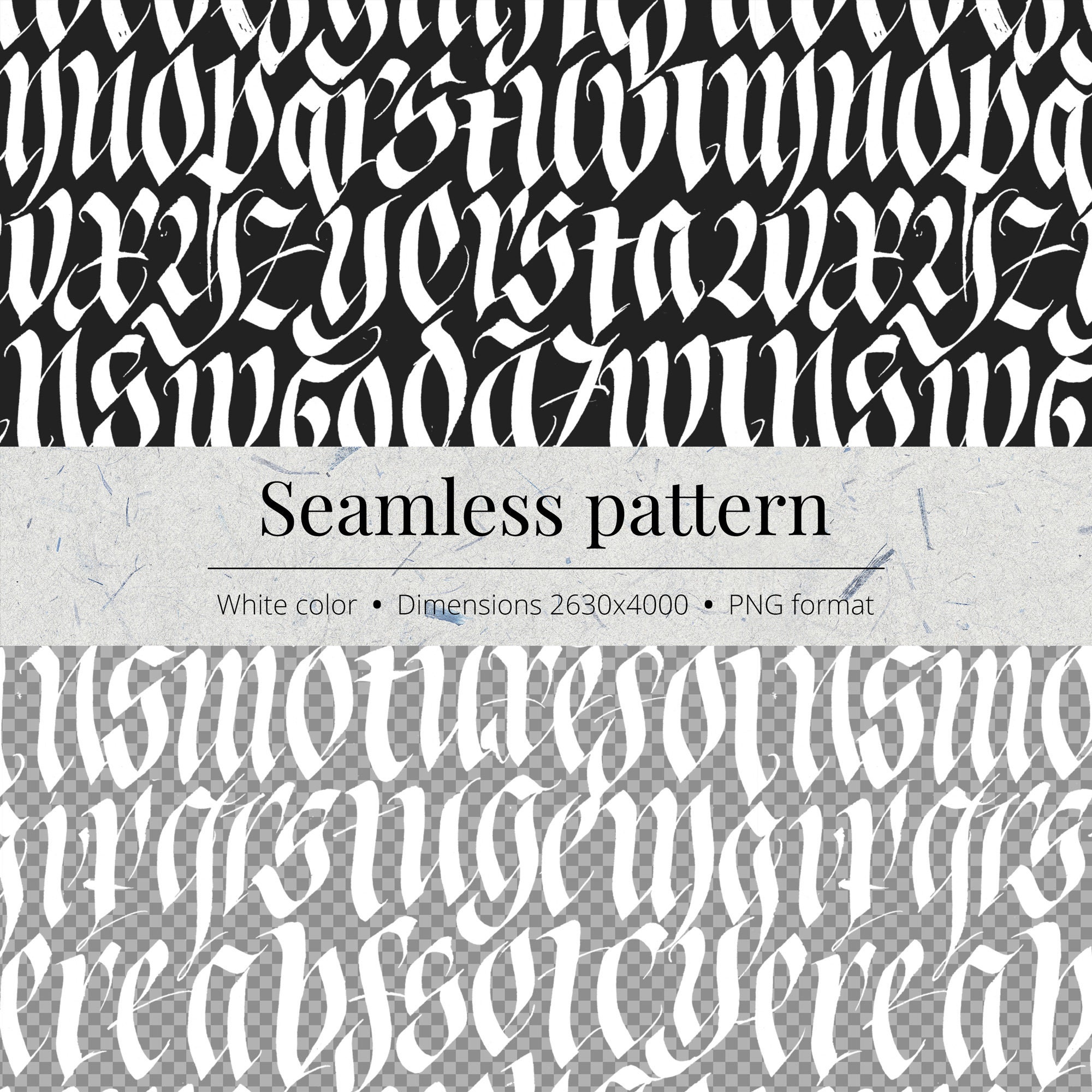 Gothic Calligraphy Digital Seamless Pattern, Fabric, Print-paper ...