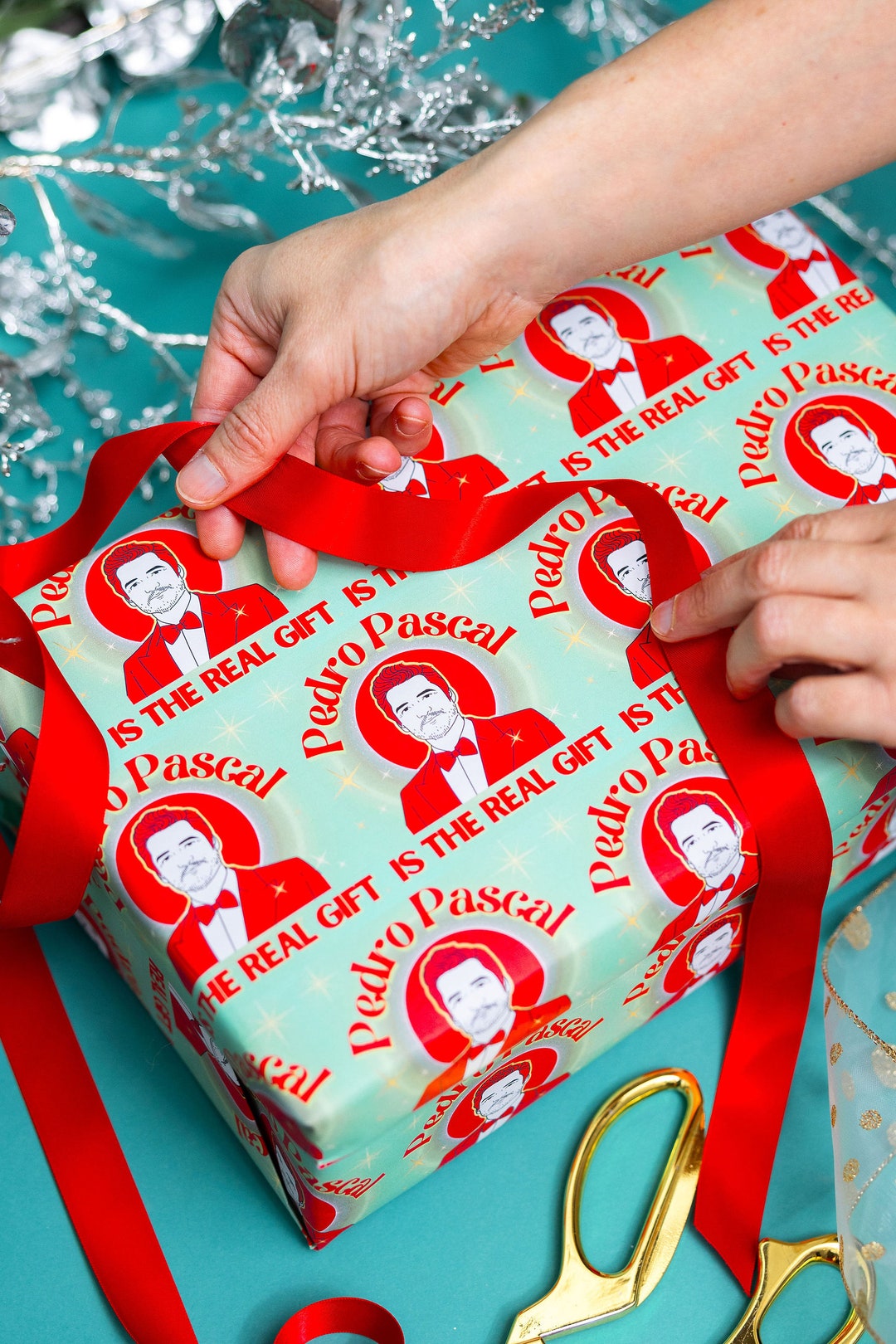 Heartthrob Pedro Pascal Wrapping Paper Fun, Celebrity Gift Wrap for ...