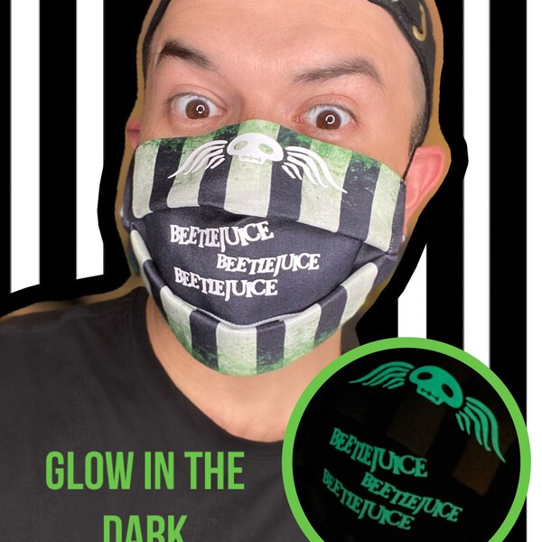 Beetlejuice Face Mask - Etsy