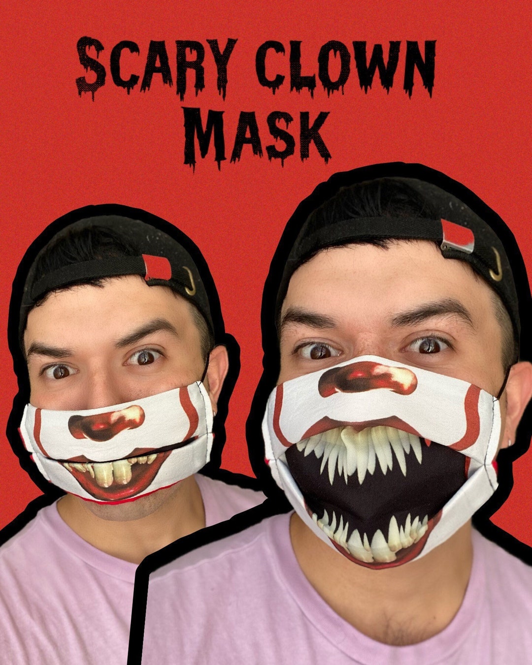 Pennywise Inspired Scary Clown Face Mask Bad Juju Mask - Etsy