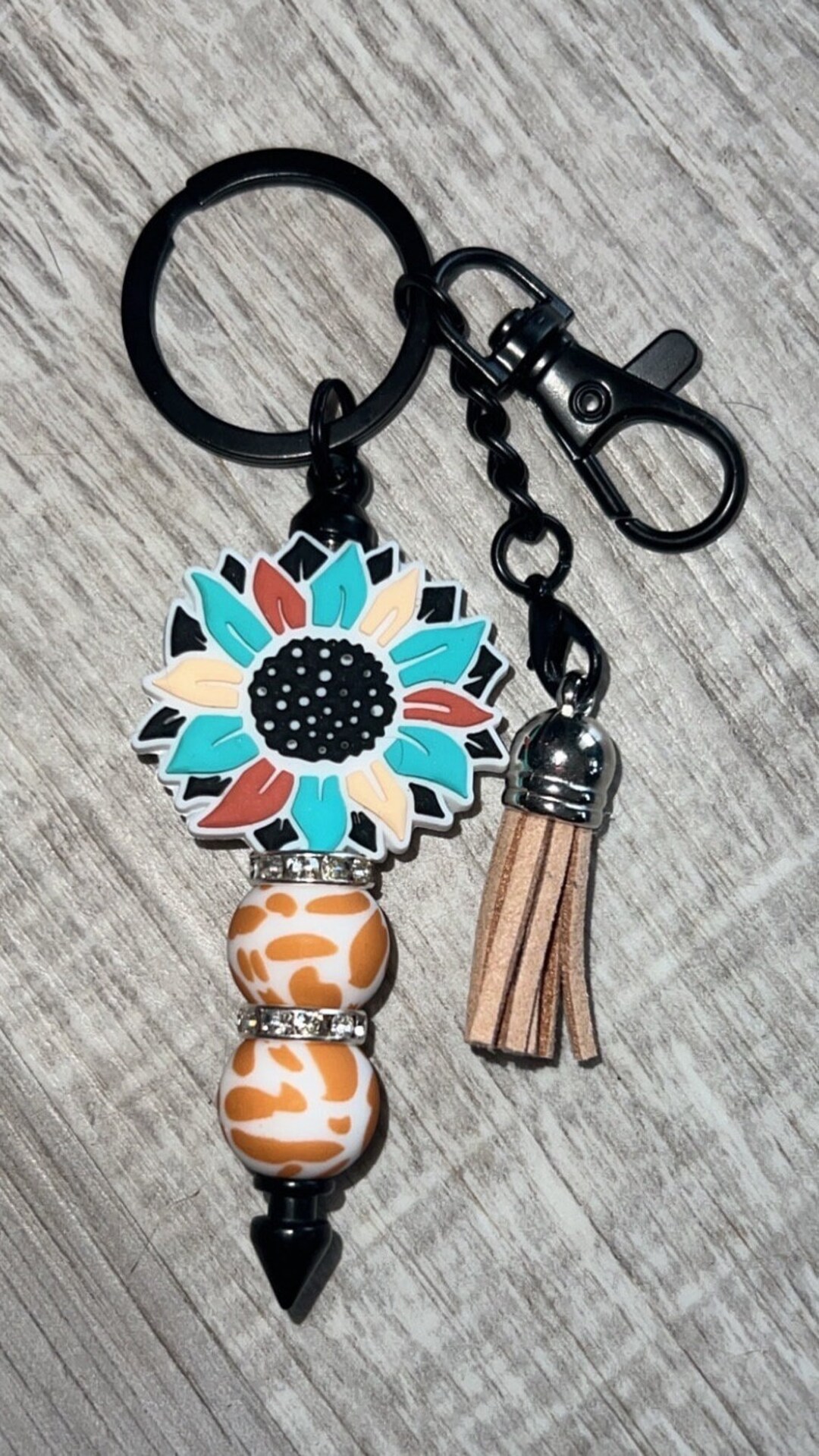 Aztec Sunflower Keychain - Etsy