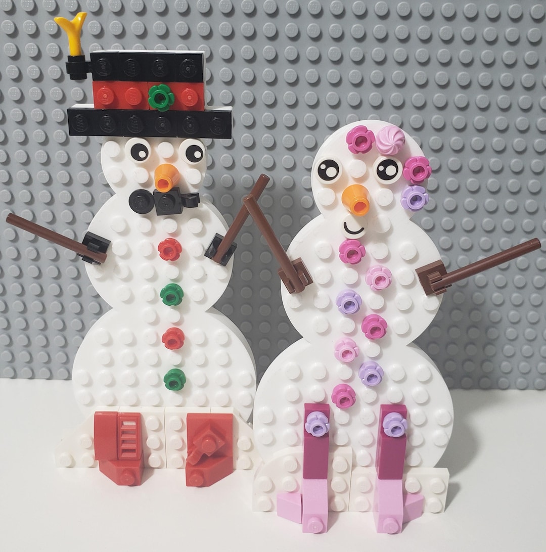 3D Printed Lego® Brick Compatible Snowman | Holiday Décor | Unique ...