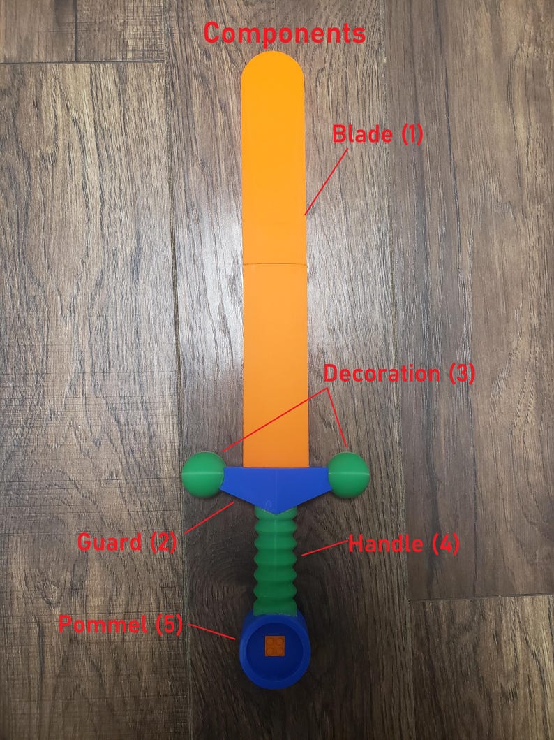 3D Printed Scaled Lego®-inspired OG Sword | Custom Color Option | Lego ...