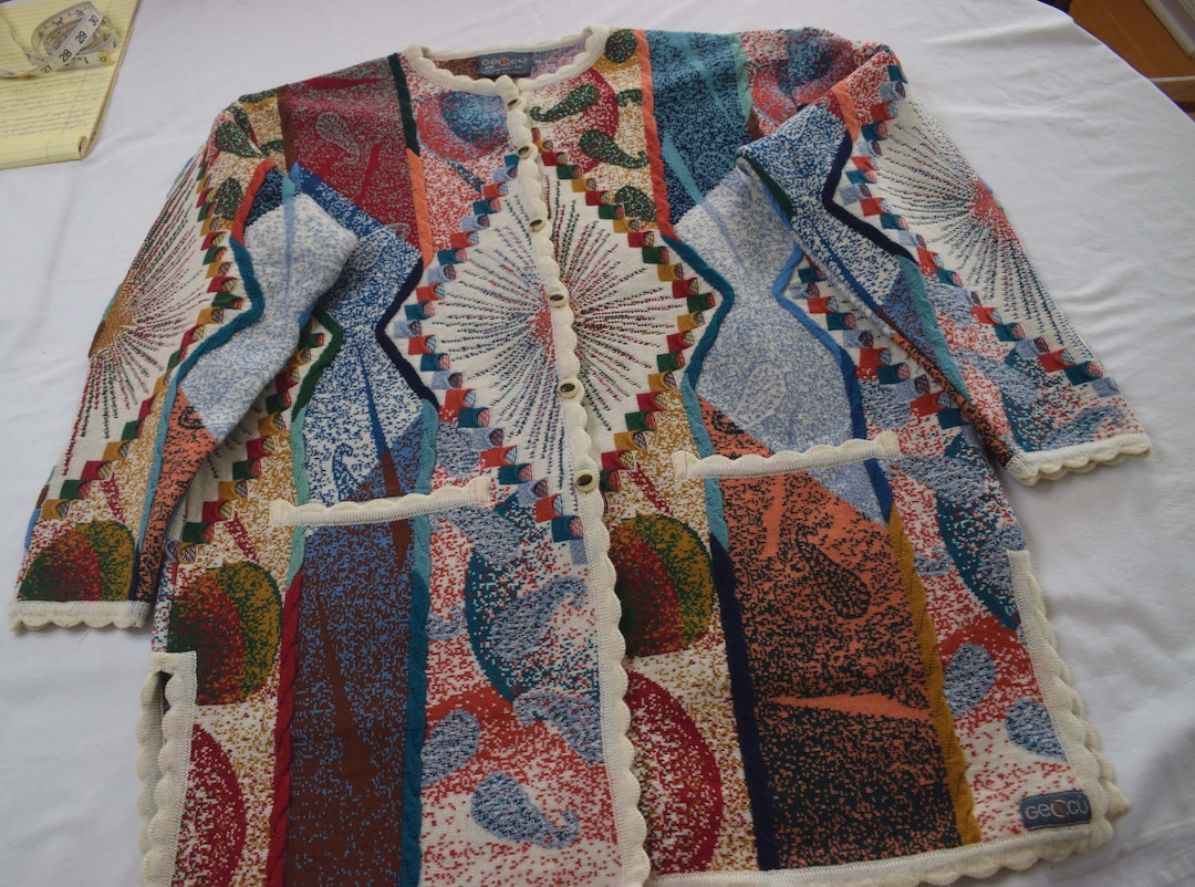 Vintage Geccu 100% Merino Wool, Made in Australia Cardigan Sweater ...