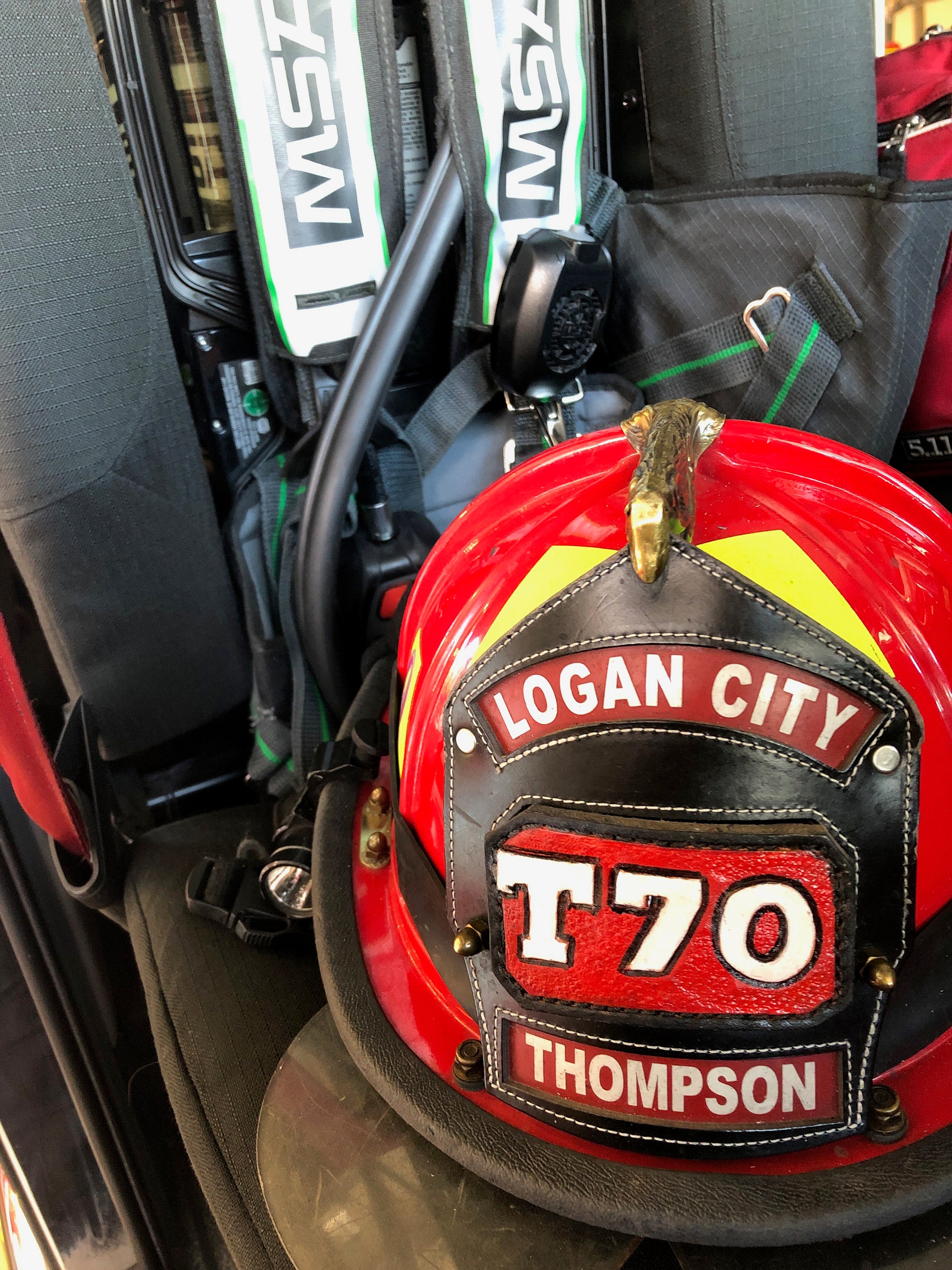 Custom Leather Fire Helmet Fronts