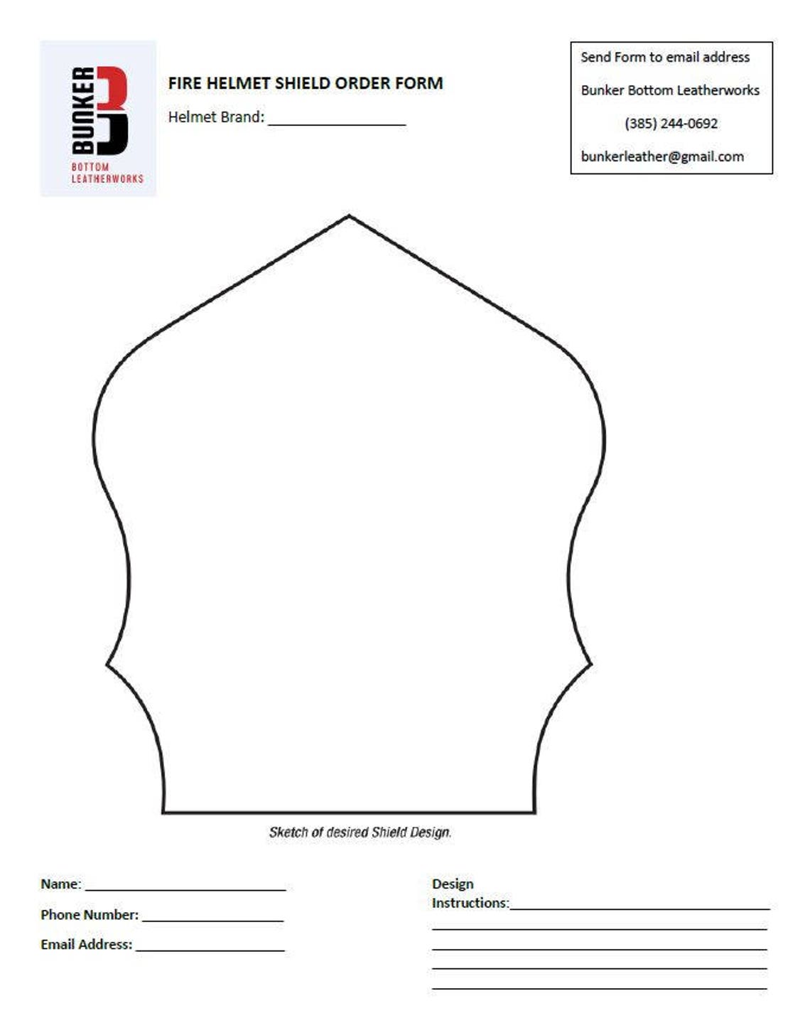 Printable Fire Helmet Shield Template