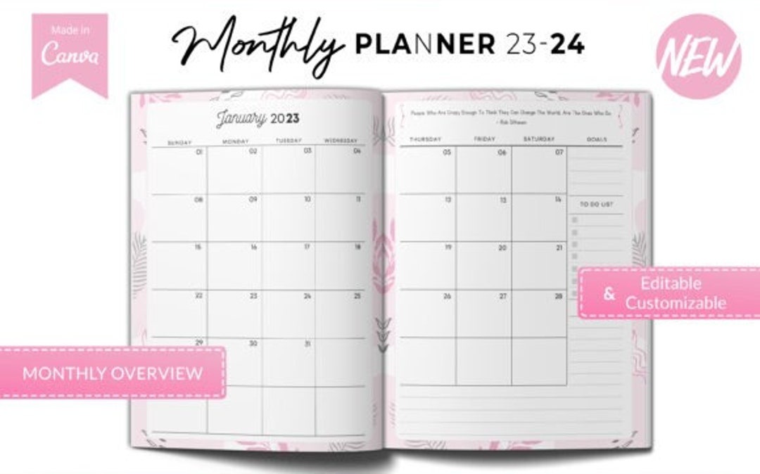 2023-2024 Monthly Planner - Etsy