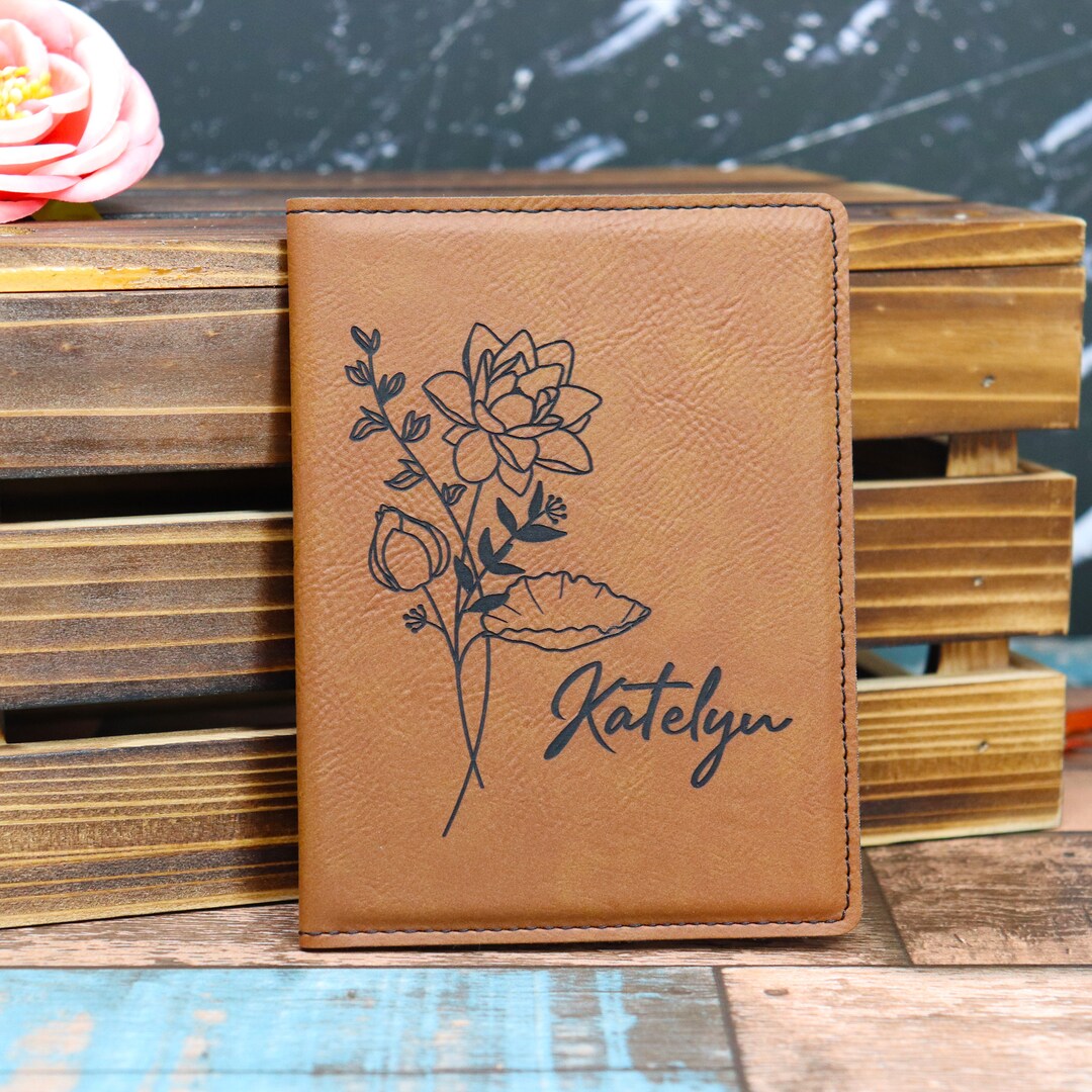 Birth Flower Passport Cover, Personalized Passport Cover, Custom ...