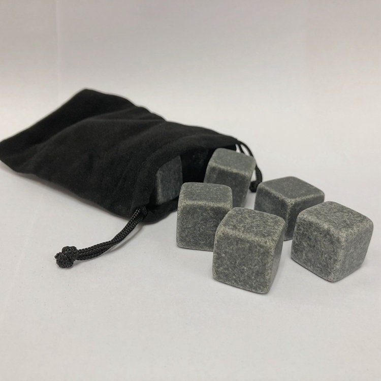 Whiskey Rocks Set of 9 with Velvet Pouch Whiskey Stones | Etsy