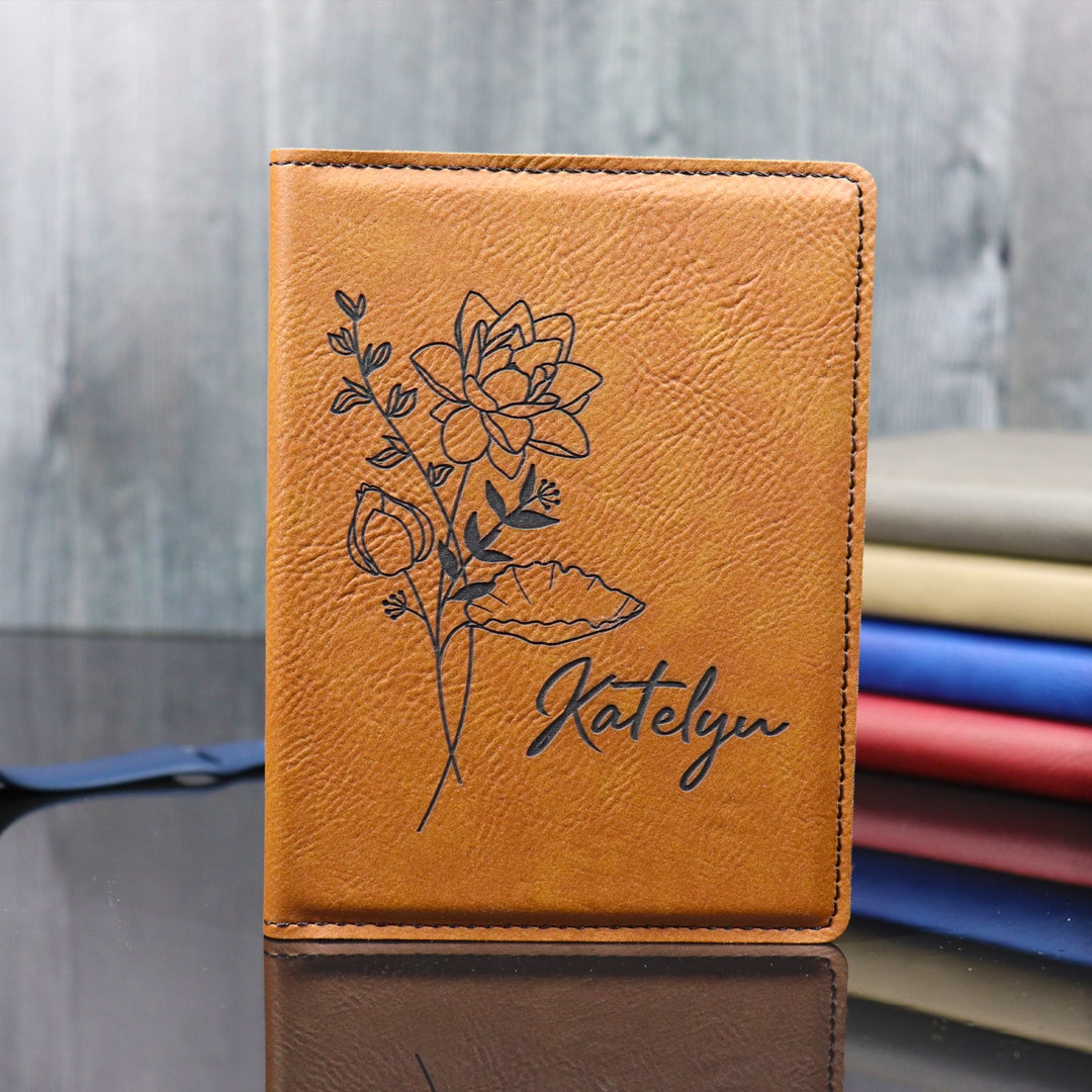 Birth Flower Passport Cover, Personalized Passport Cover, Custom ...