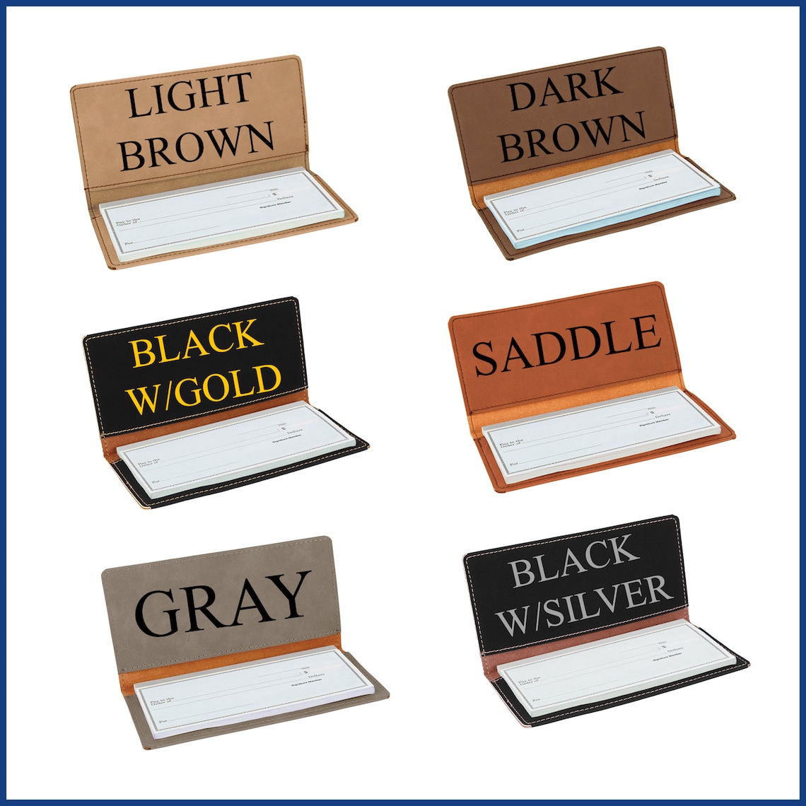 Personalized Checkbook Covers Leather Check Wallet Engraved - Etsy