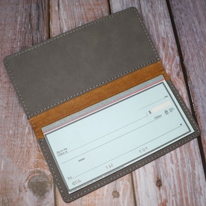 Personalized Checkbook Covers, Leather Check Wallet, Engraved Checkbook ...