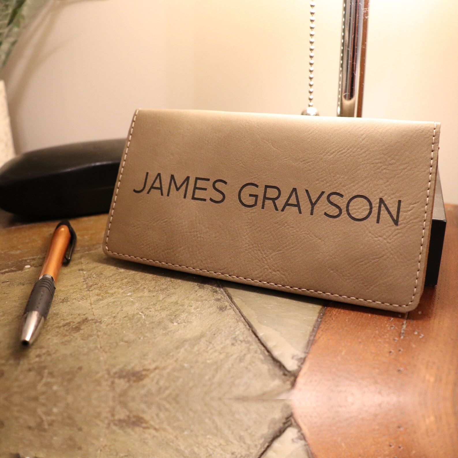Personalized Checkbook Covers Leather Check Wallet Engraved - Etsy