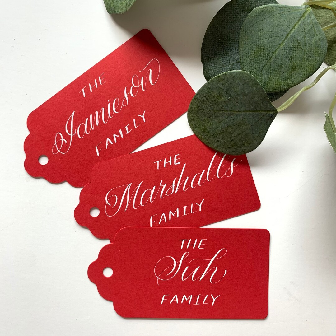 Handlettered Tags | Hanwritten Tags | Calligraphy Tags | Place Cards ...