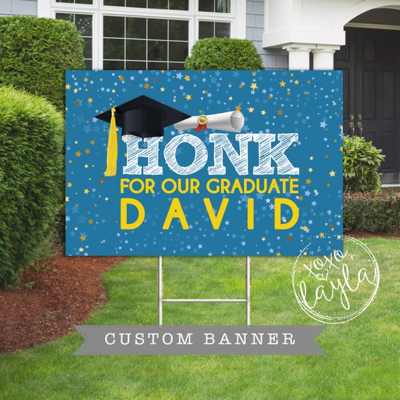 Class of 2020 Graduation Quarantine Yard Sign Honk Grad | Etsy