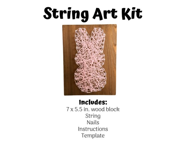 Bunny String Art Kit DIY 7x 5.5 | Etsy