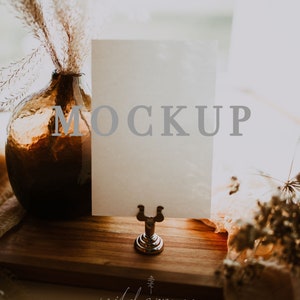 Minimalist Table Number Mockup, Wedding Stationery (JPG, PSD) - Etsy