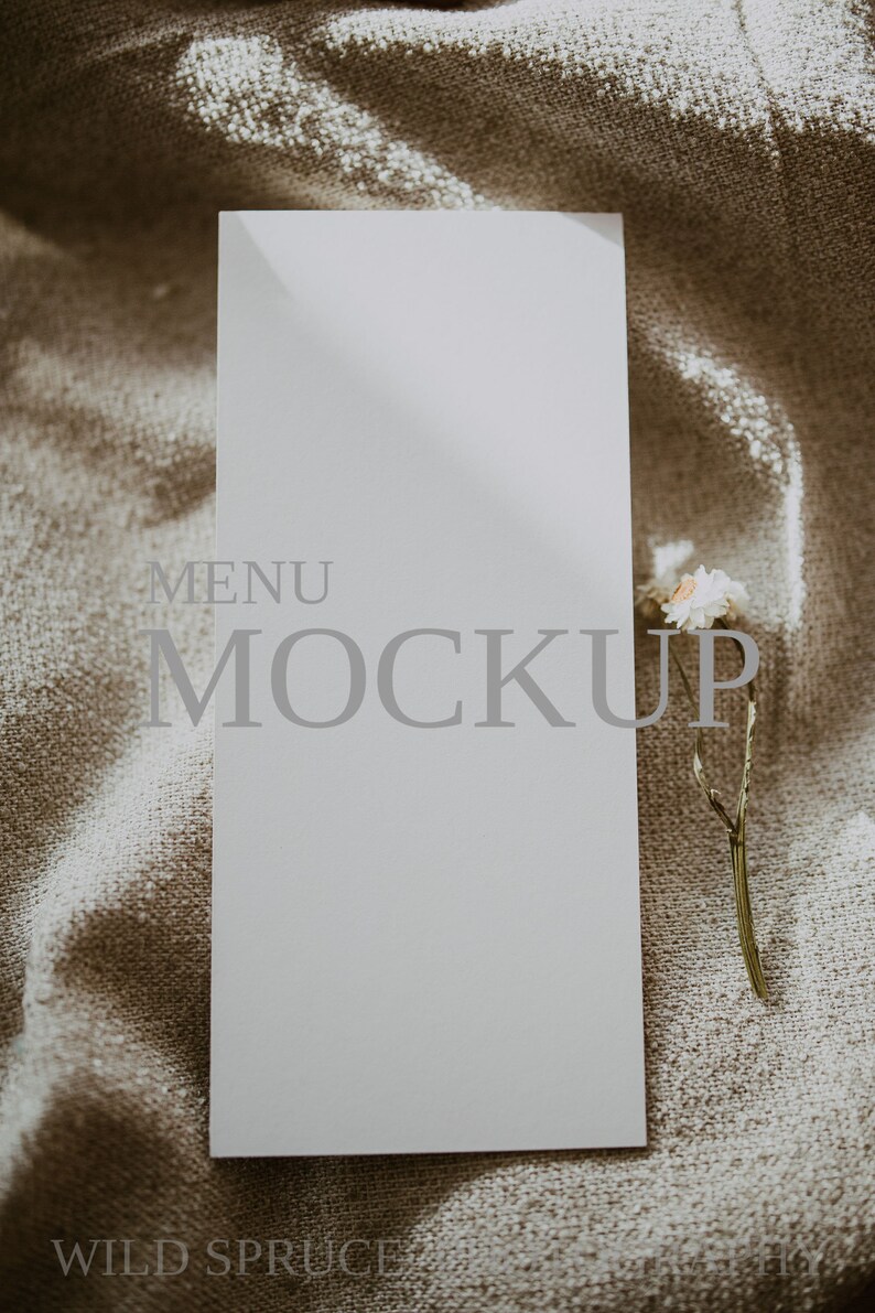 4x9 Menu Mockup Menu Mockup 4x9 Card Mockup - Etsy