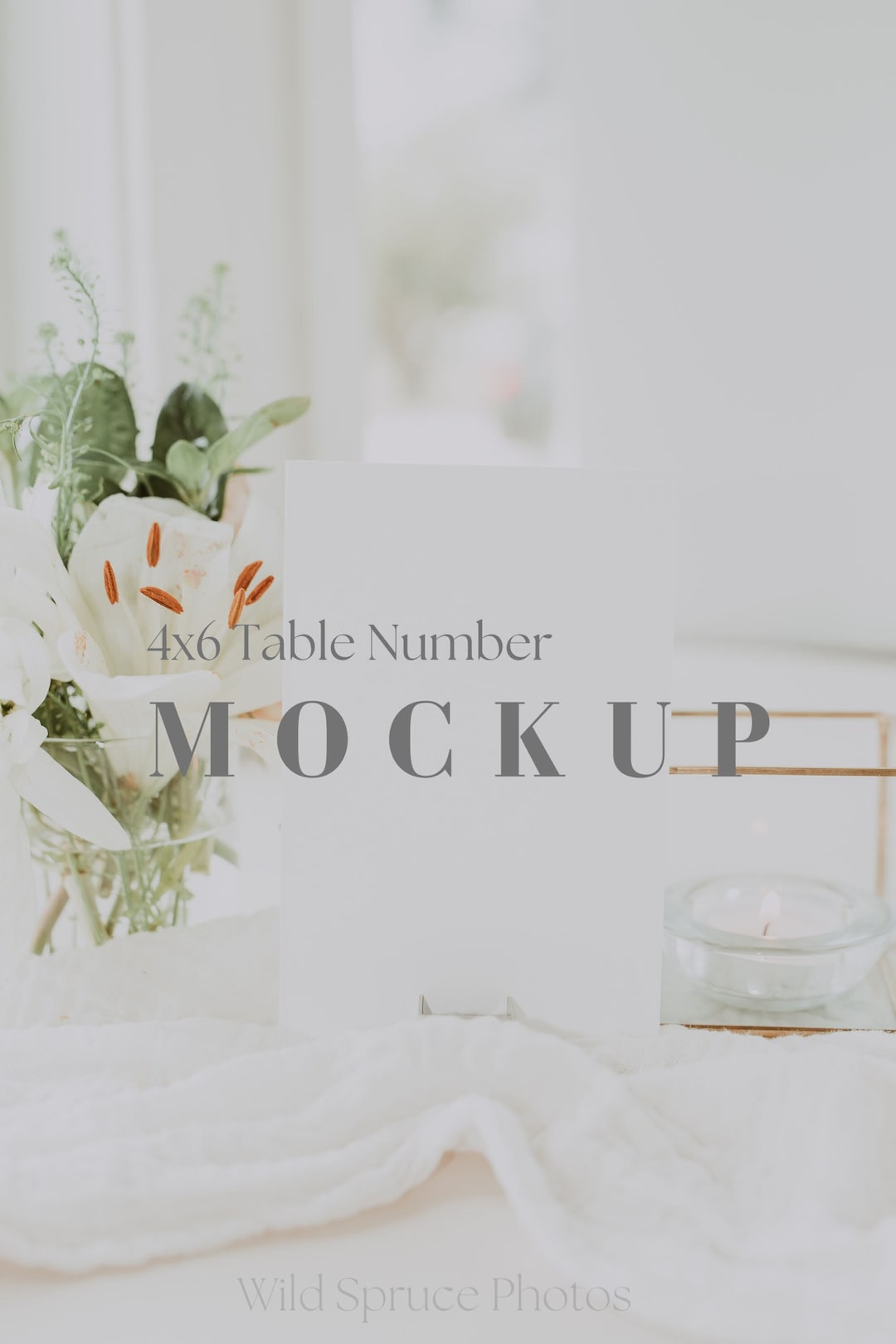 4x6" Table Number Mockup, Table Number Mockup, 4x6 Sign Mockup, Sign ...