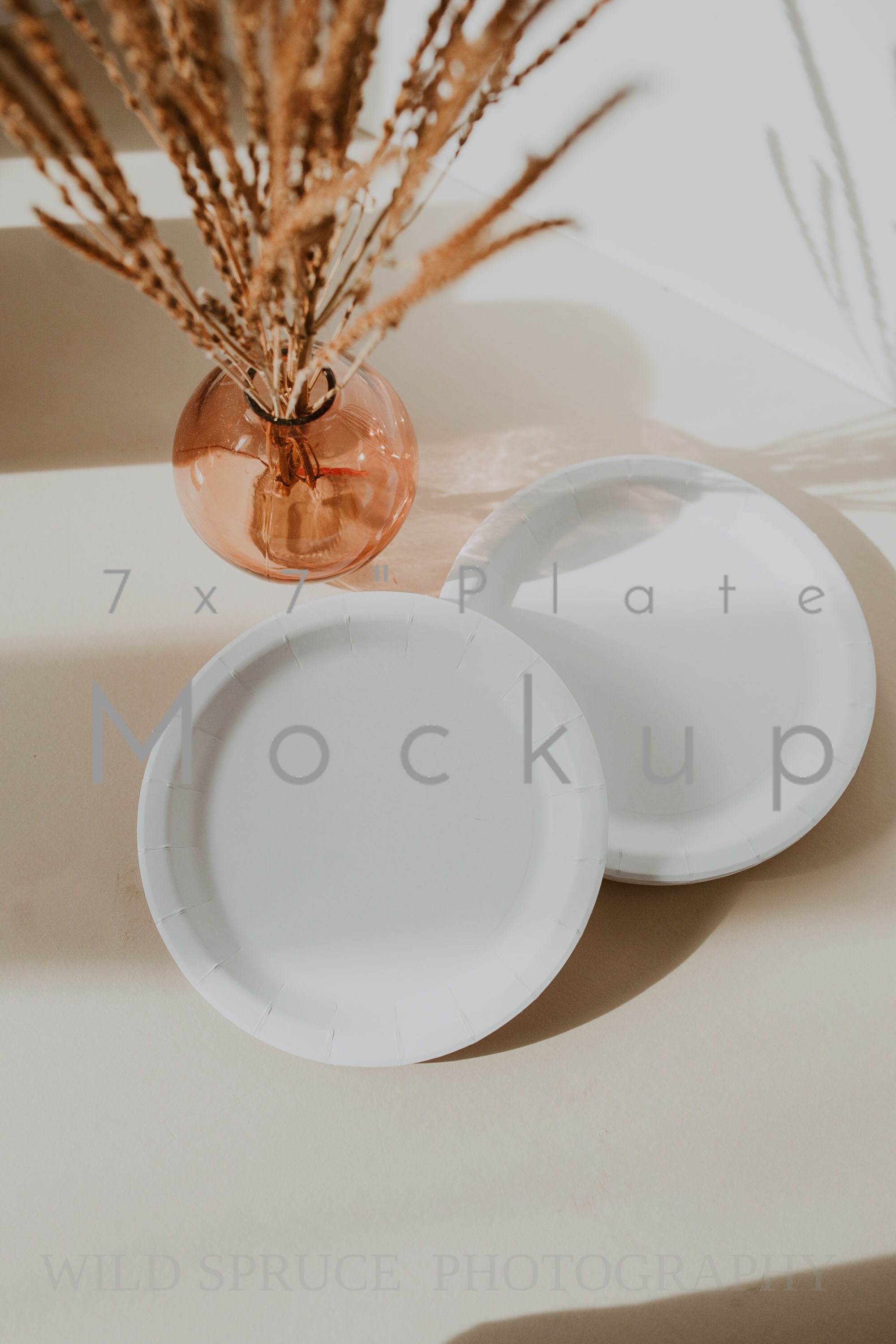 7x7 Paper Plate Mockup, Minimalist Design (JPG & PSD) - Etsy