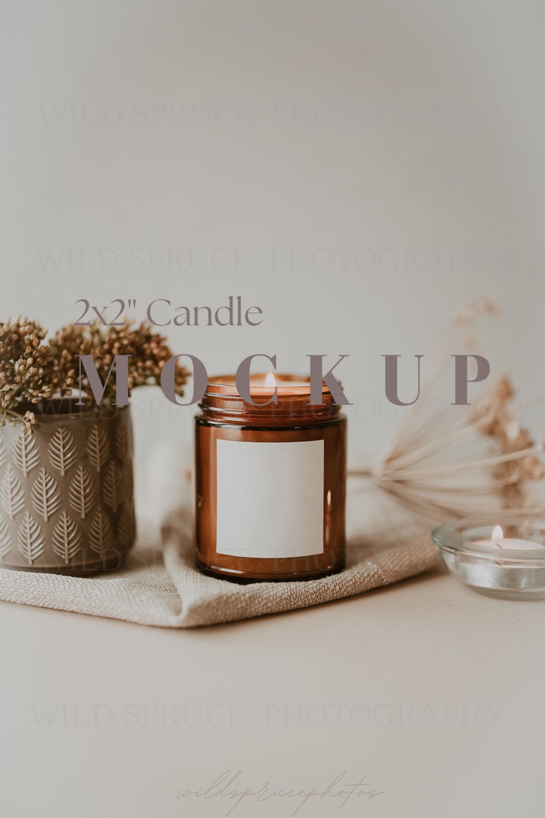 2x2" Label Mockup, 2x2" Candle Label Mockup, Candle Label Mockup, Label ...