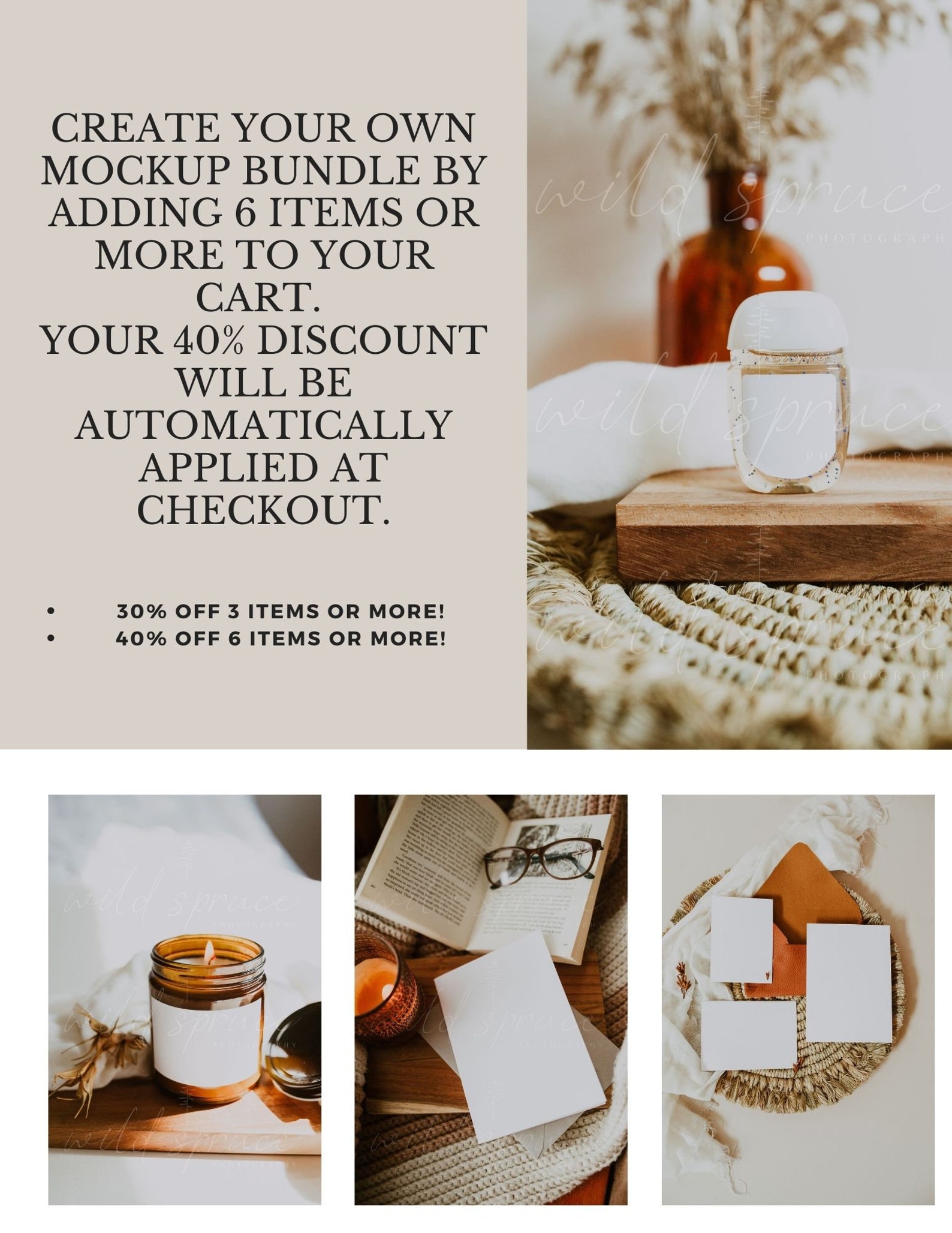 Neutral Wedding Menu Card Mockup - Boho Stationery (JPG & PSD) - Etsy