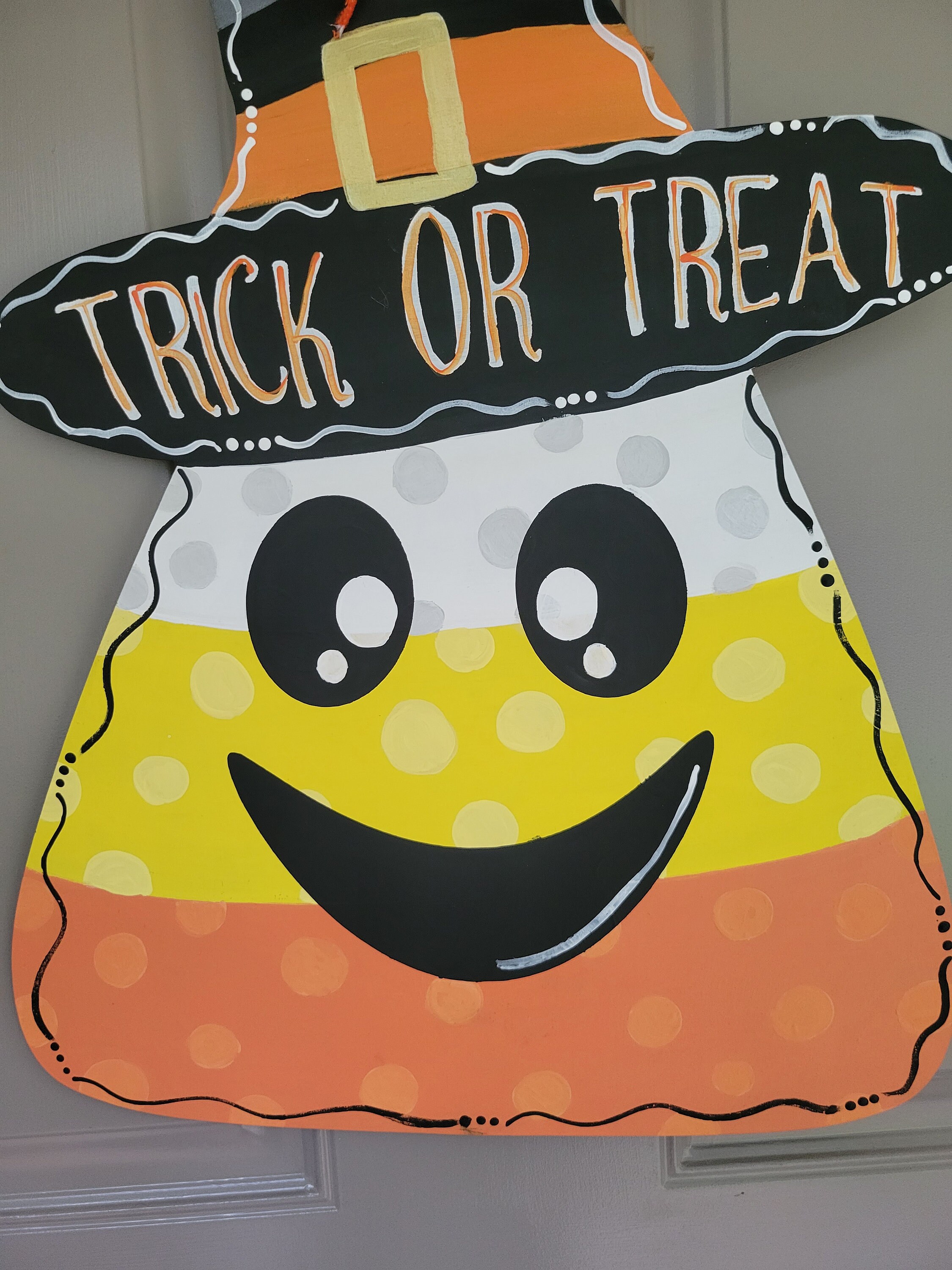 Halloween Door Hanger Candy Corn Door Hanger Witch Door - Etsy