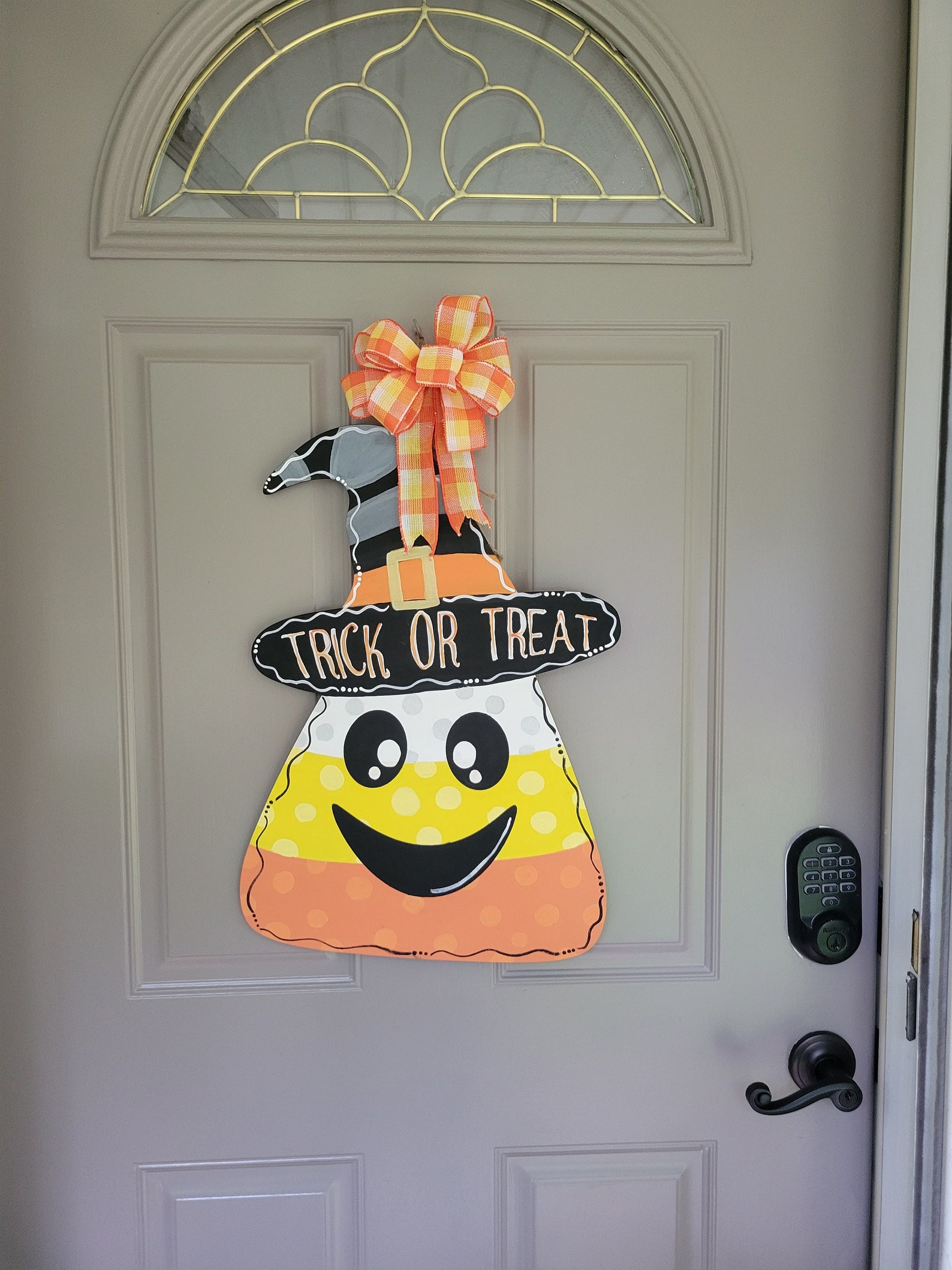 Halloween Door Hanger Candy Corn Door Hanger Witch Door - Etsy