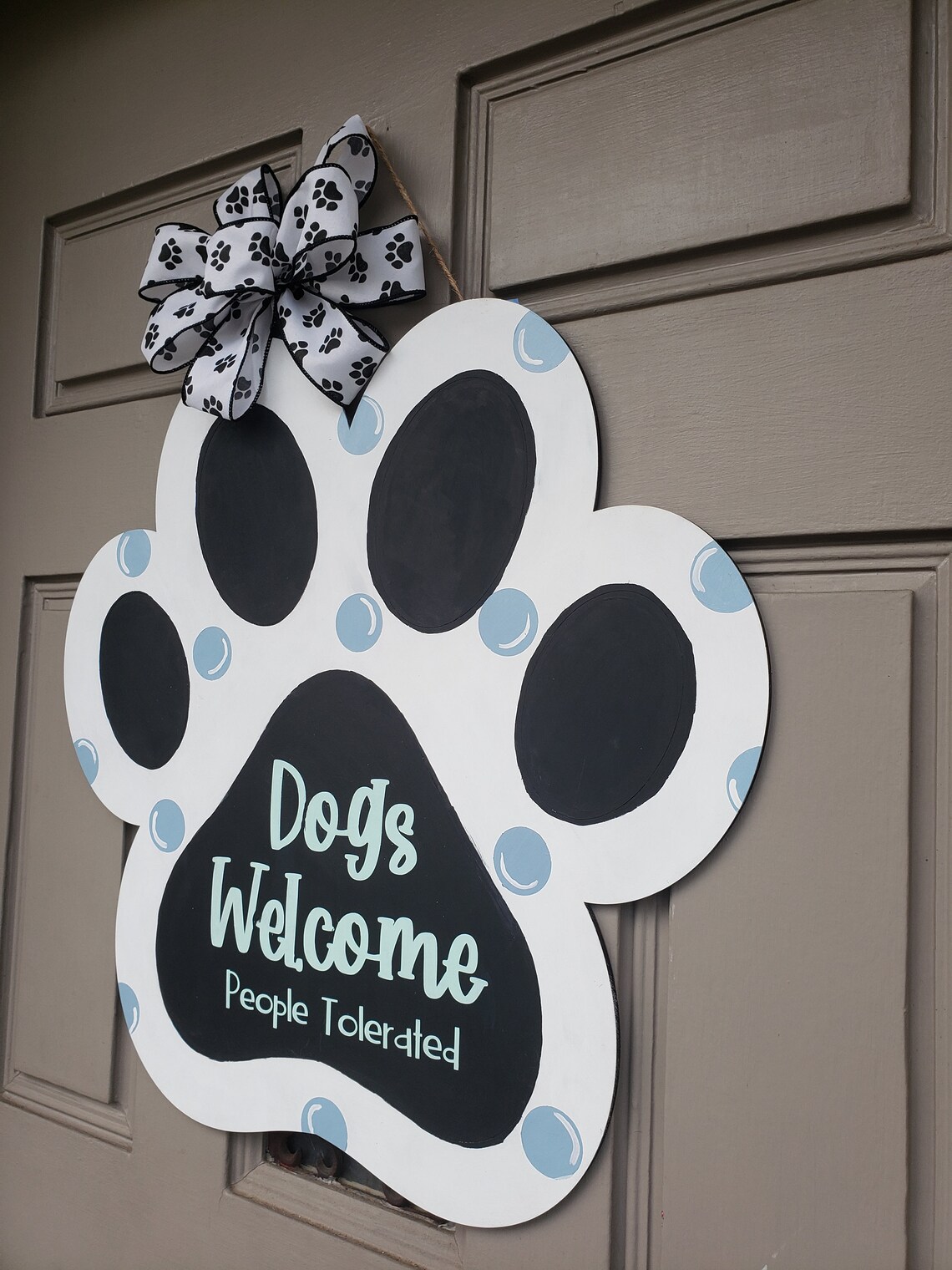 Paw Print Door Hanger Dog Door Hanger Paw Print Decor - Etsy