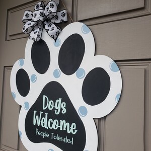 Paw Print Door Hanger Dog Door Hanger Paw Print Decor Dog Sign Paw ...