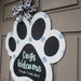 Paw Print Door Hanger Dog Door Hanger Paw Print Decor - Etsy