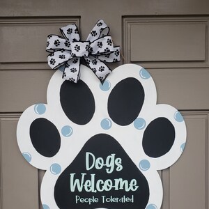 Paw Print Door Hanger Dog Door Hanger Paw Print Decor Dog Sign Paw ...