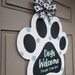 Paw Print Door Hanger Dog Door Hanger Paw Print Decor - Etsy
