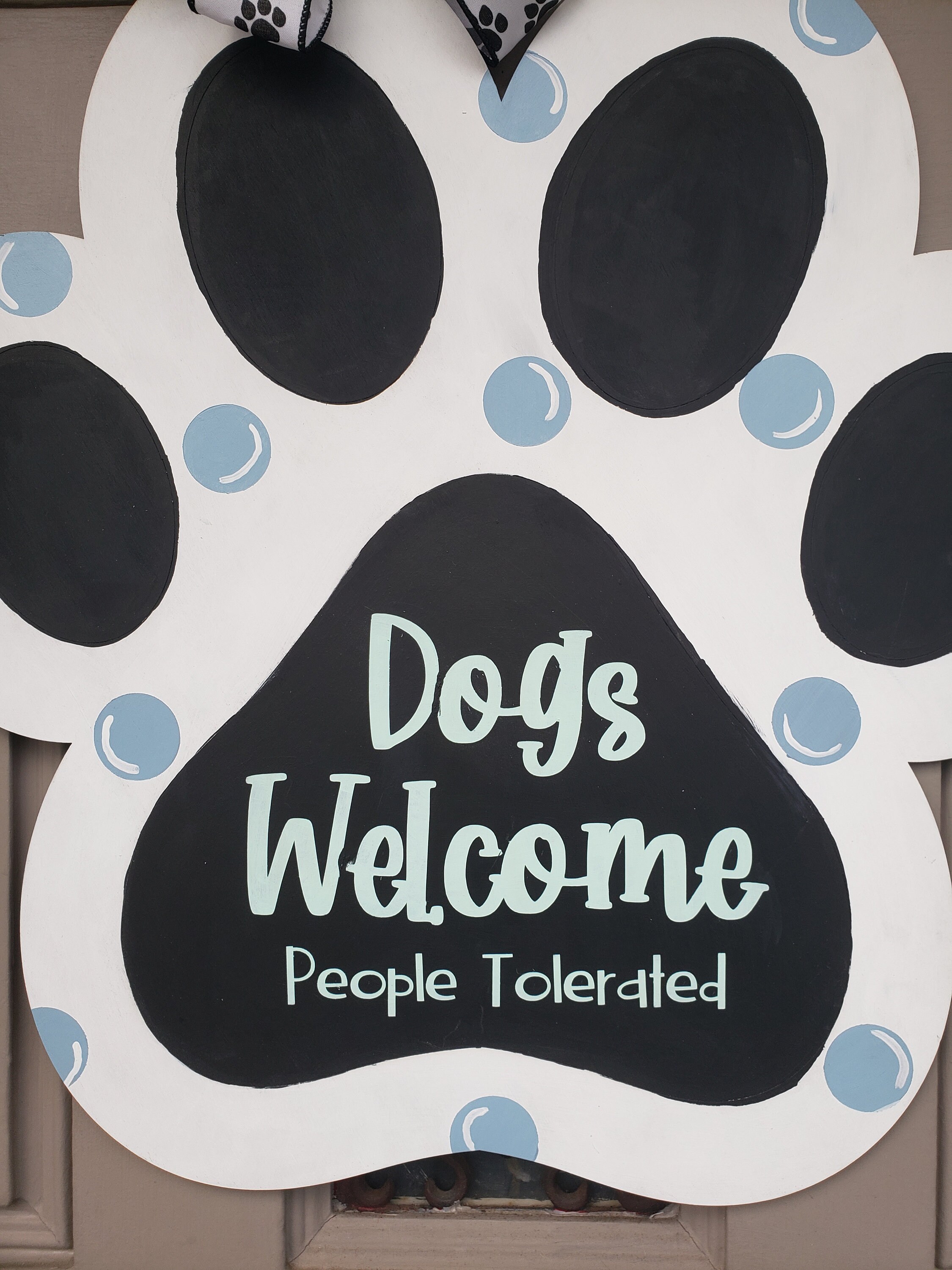 Paw Print Door Hanger Dog Door Hanger Paw Print Decor - Etsy