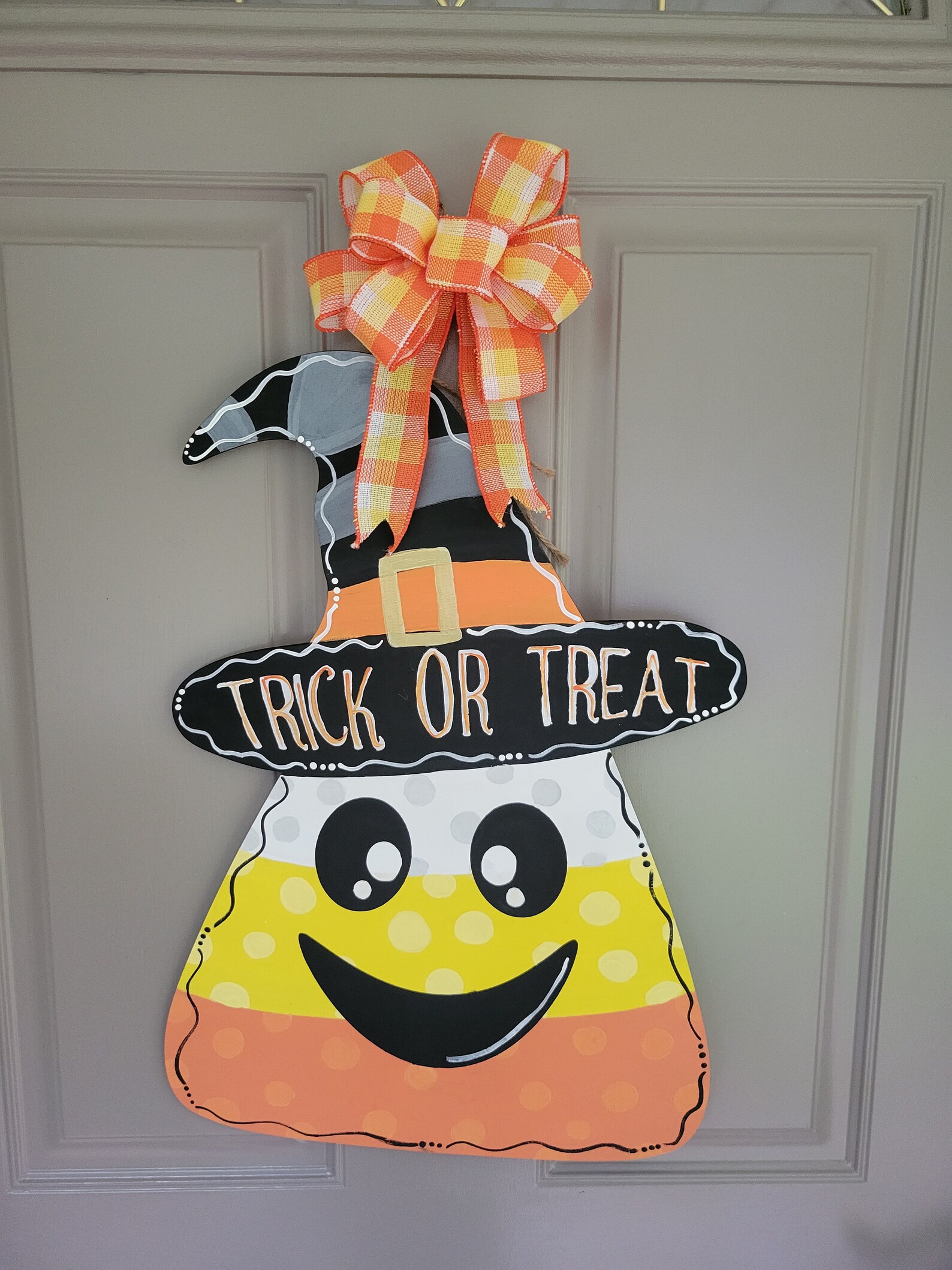 Halloween Door Hanger Candy Corn Door Hanger Witch Door - Etsy