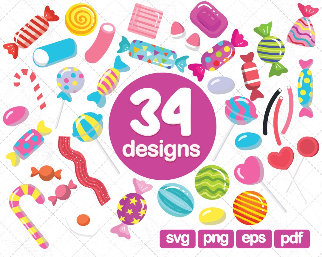 34 Candy Clipart Bundle, Sweets Clipart, Lollipop Clipart, Candies ...