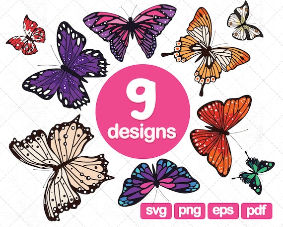 9 Butterflies Clipart Gold Foil Butterfly Clipart Butterfly | Etsy